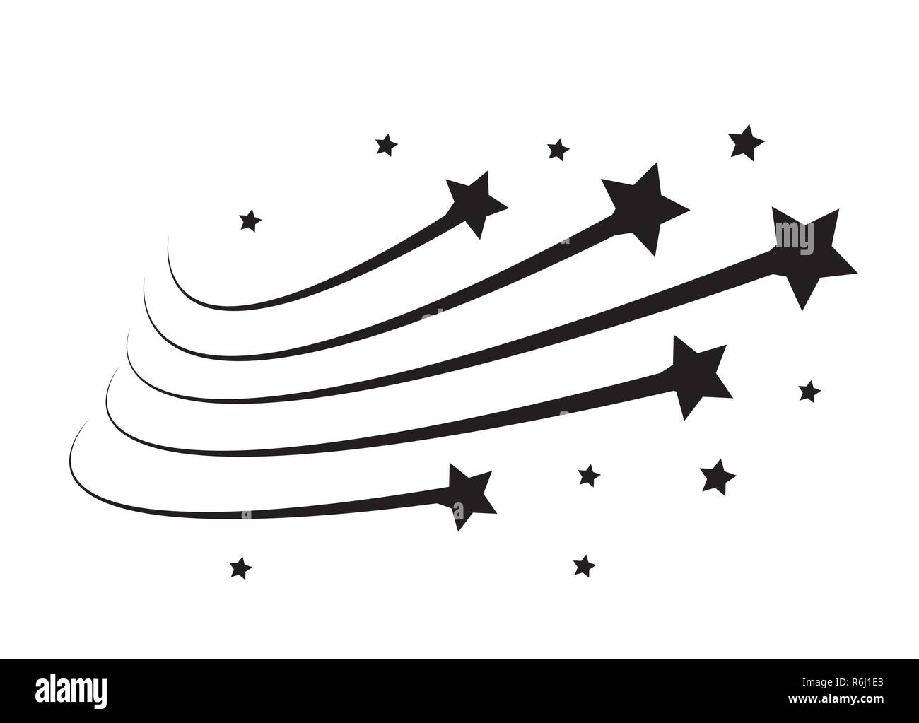 Star trail comet trace lines on white background. Vector Illustration ...