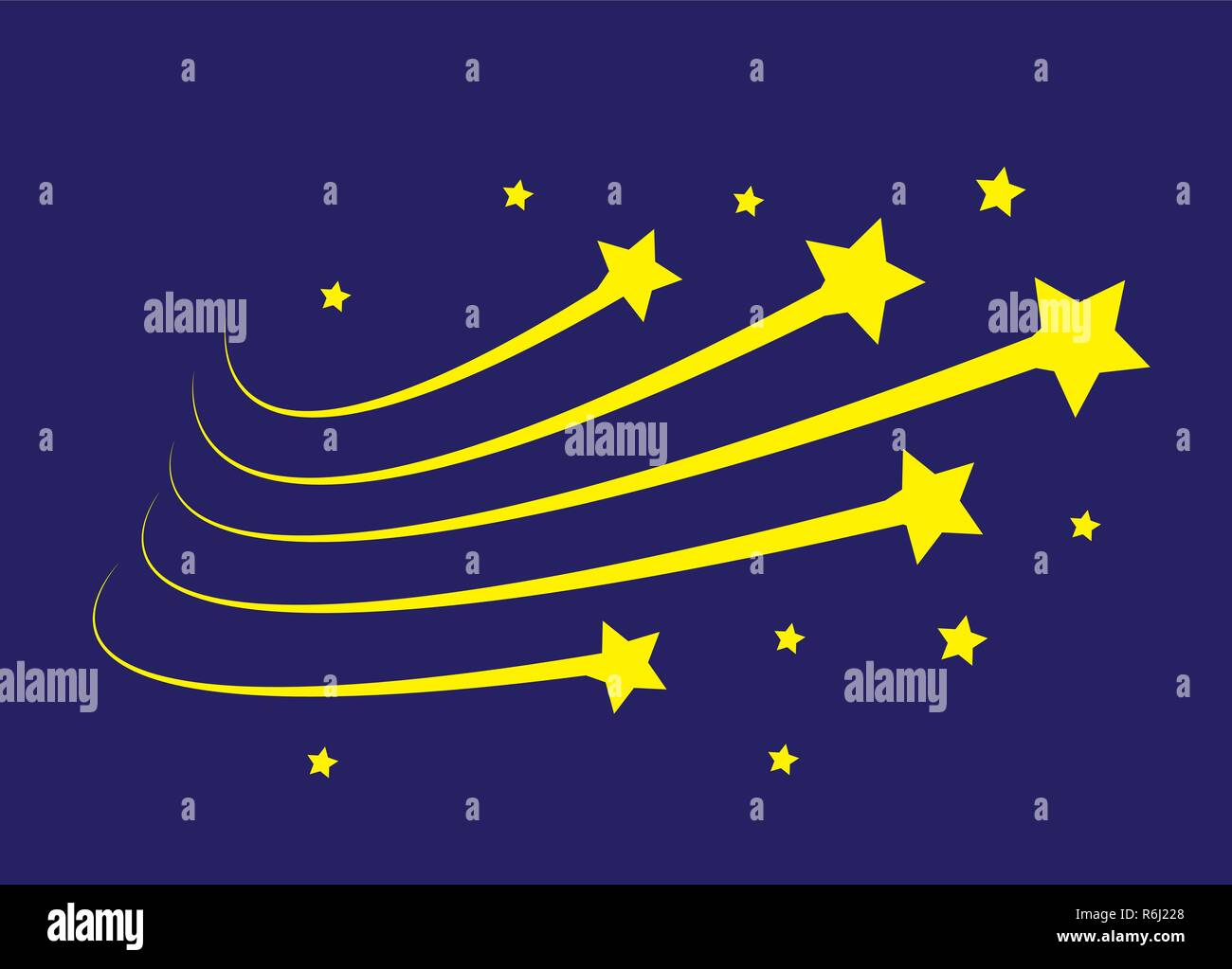 Star trail comet trace lines on blue background. Vector Illustration ...