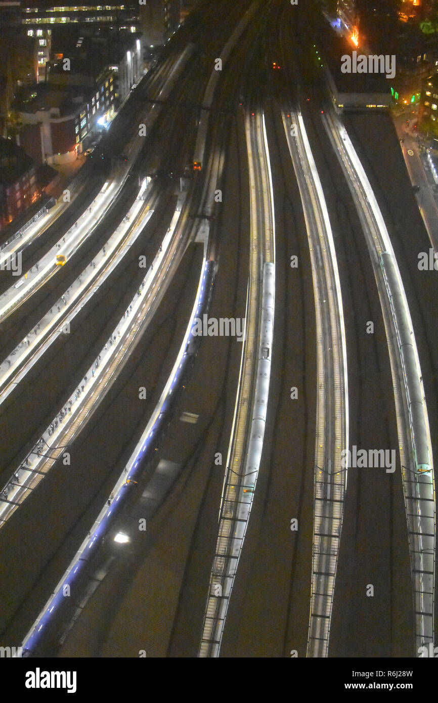 The view over London Bridge station platforms from a bedroom at the ...