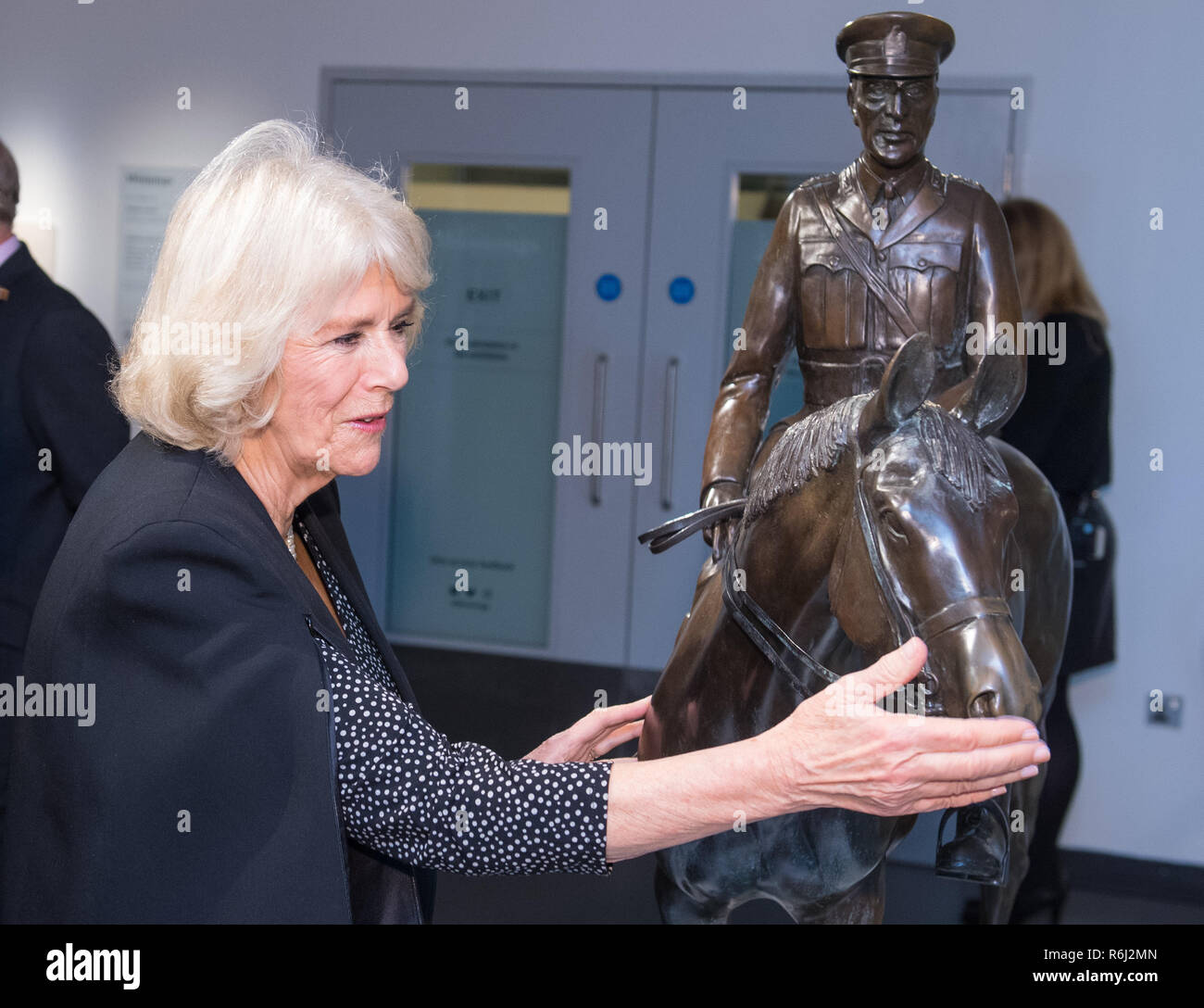 The Duchess of Cornwall views the sculpture 'Brigadier-General Jack ...