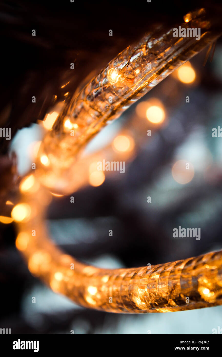 Christmas tree light tube decoration Stock Photo - Alamy