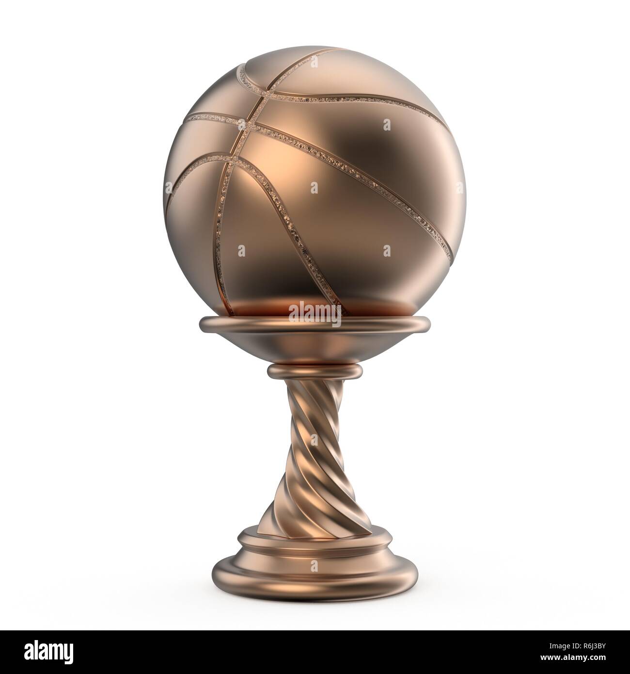 Bronze trophy cup BASKETBALL 3D Stock Photo - Alamy