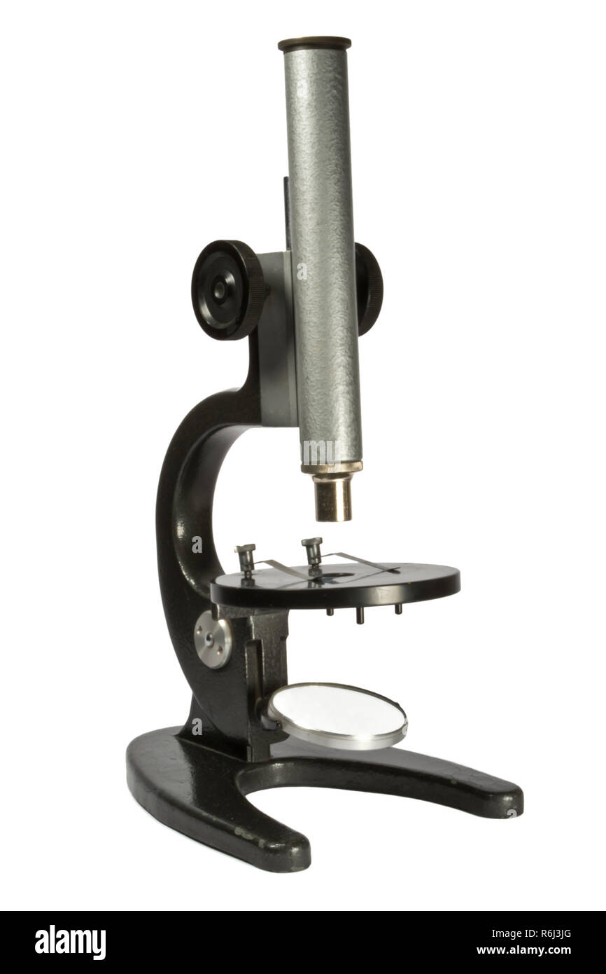 Microscope isolated on white background Stock Photo - Alamy