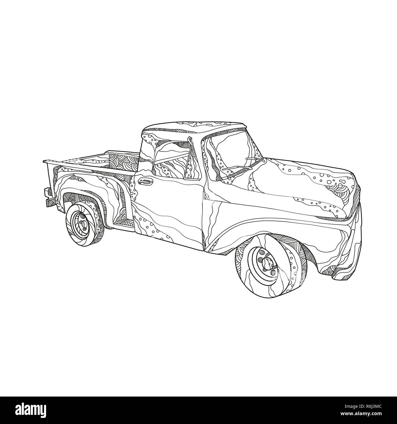 Pick Up Truck Drawing Outline