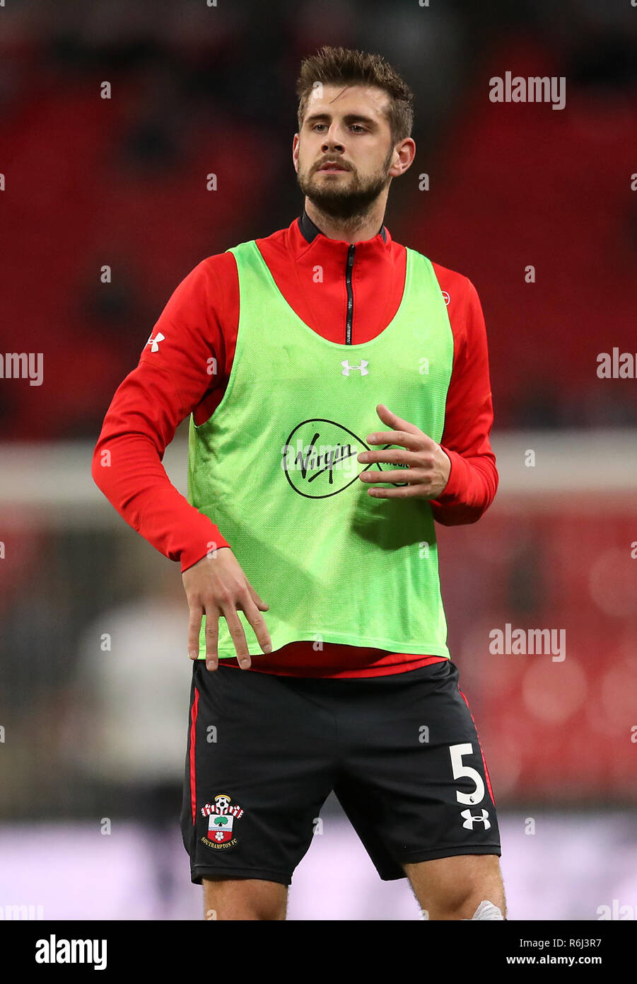 Southampton's Jack Stephens warming up before the Premier League match ...