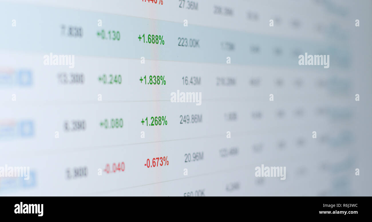 Stock market data Stock Photo - Alamy