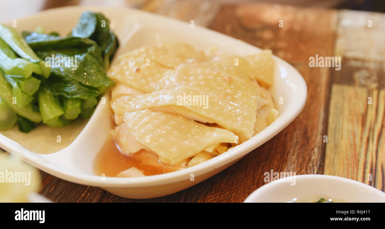 Steam chicken dish in restaurant Stock Photo - Alamy