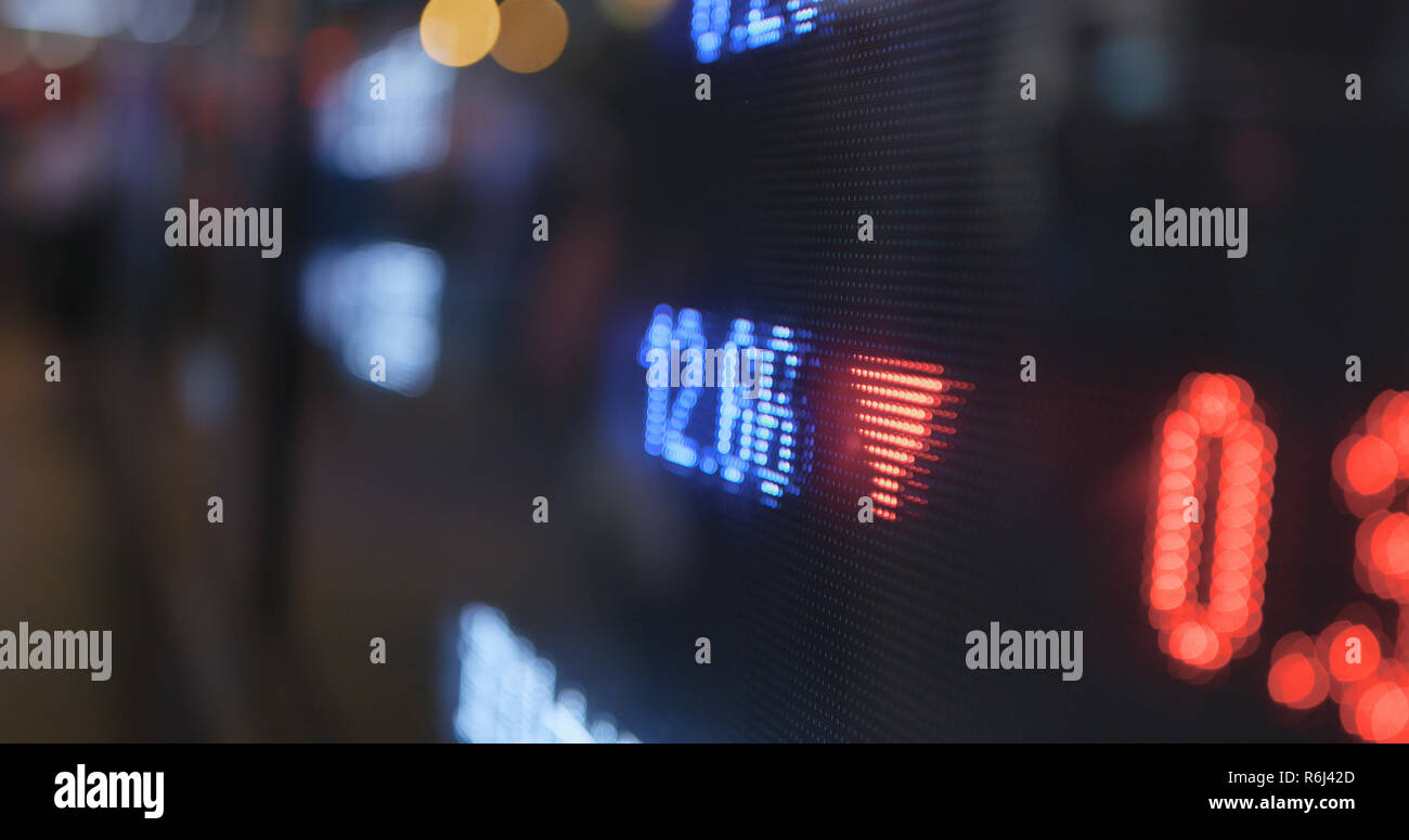 Hong Kong stock market price display Stock Photo - Alamy