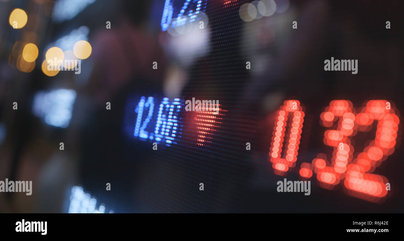 Stock market price display Stock Photo - Alamy