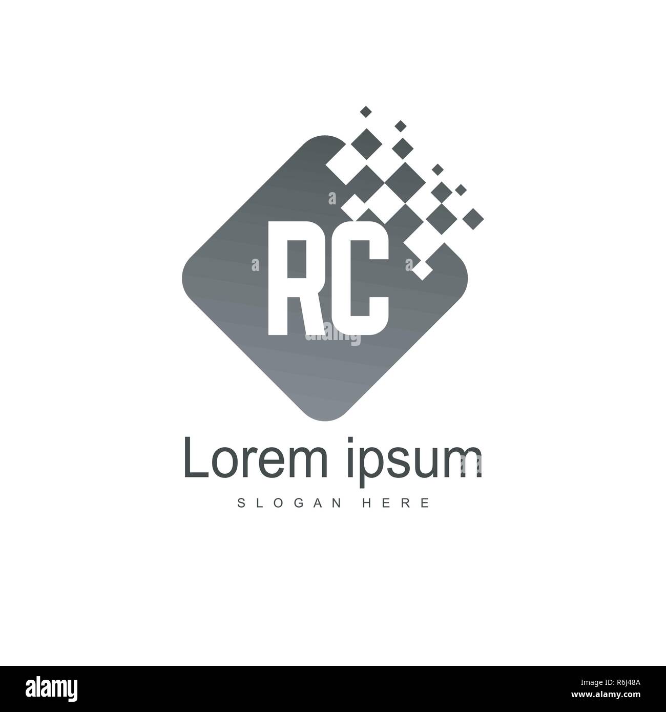 RC Logo template design. Initial letter logo template design Stock ...