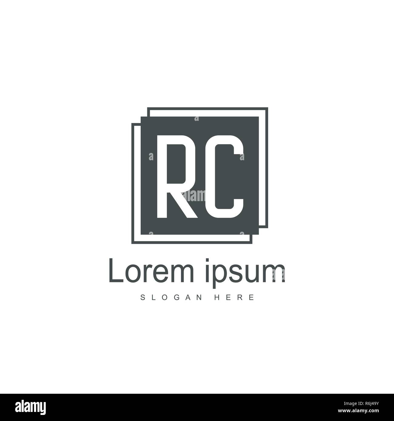 RC Logo template design. Initial letter logo template design Stock ...