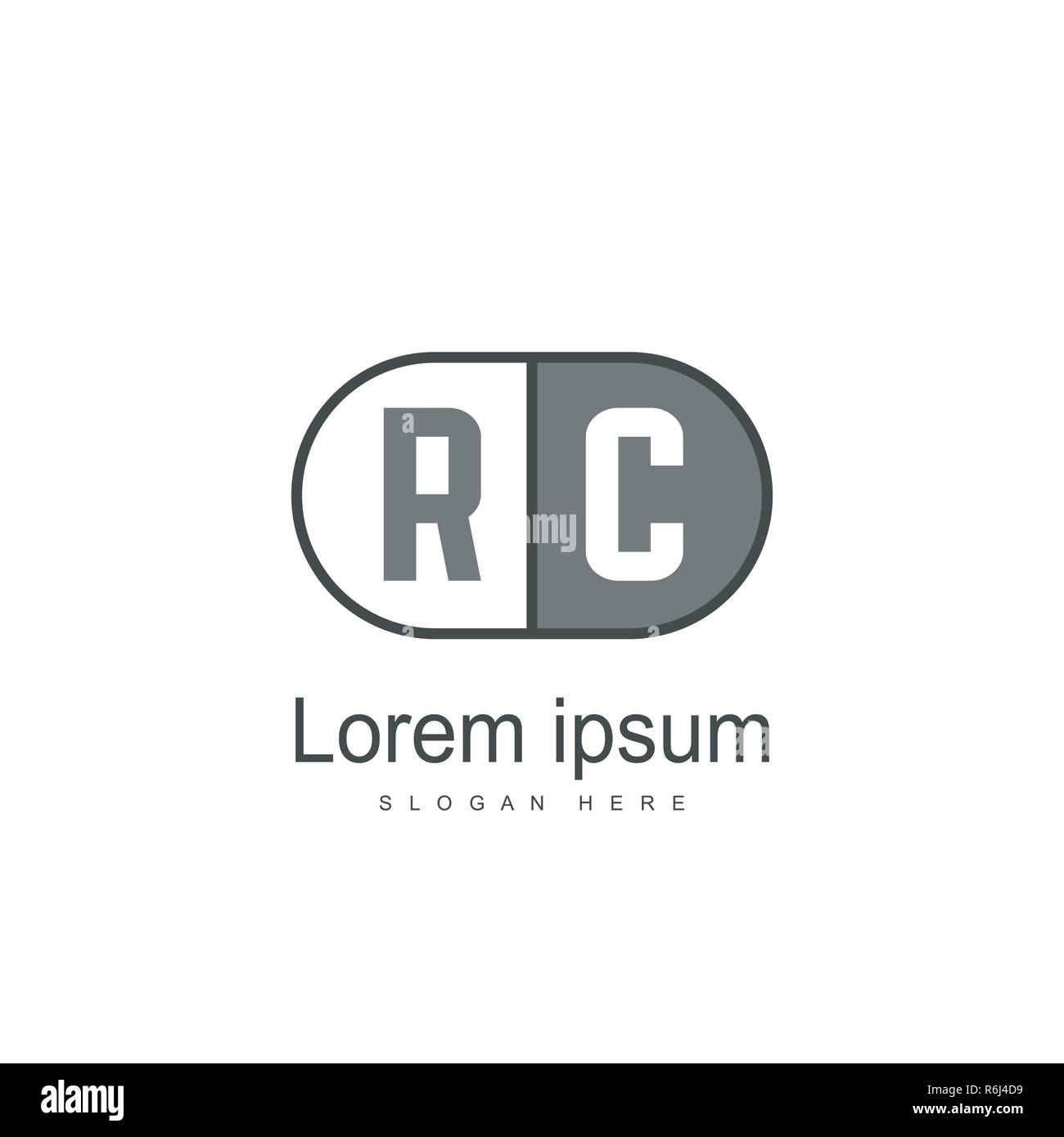 RC Logo template design. Initial letter logo template design Stock ...