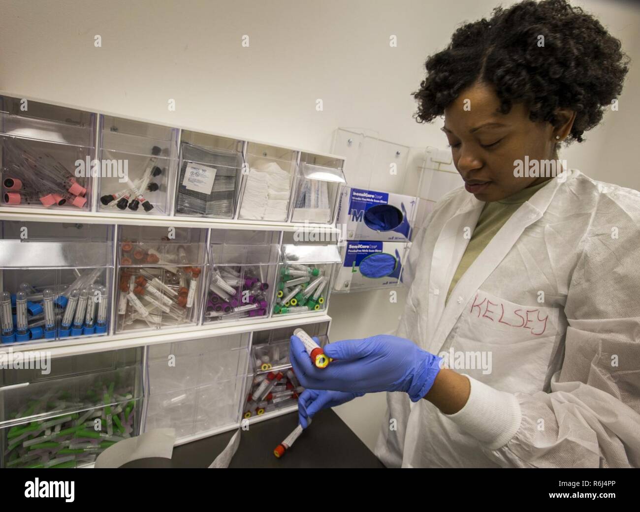 U.S. Air Force Senior Airman Kristen N. Kelsey, a medical laboratory ...