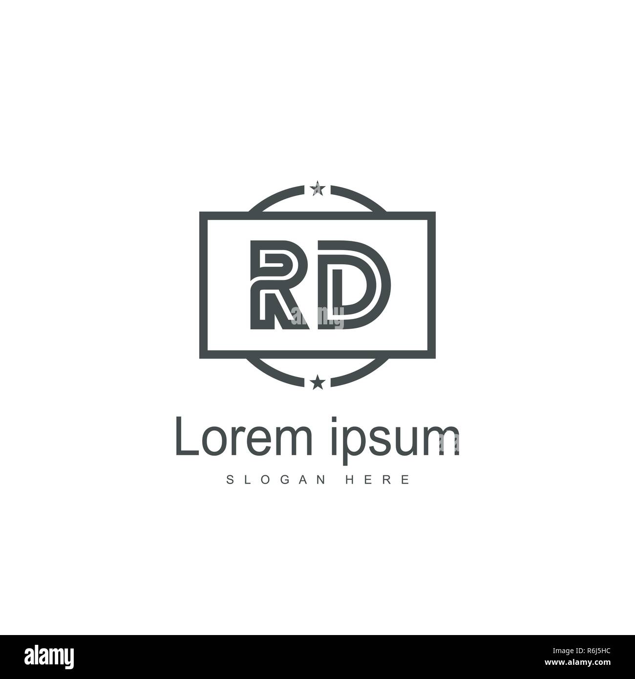 RD Logo template design. Initial letter logo template design Stock ...