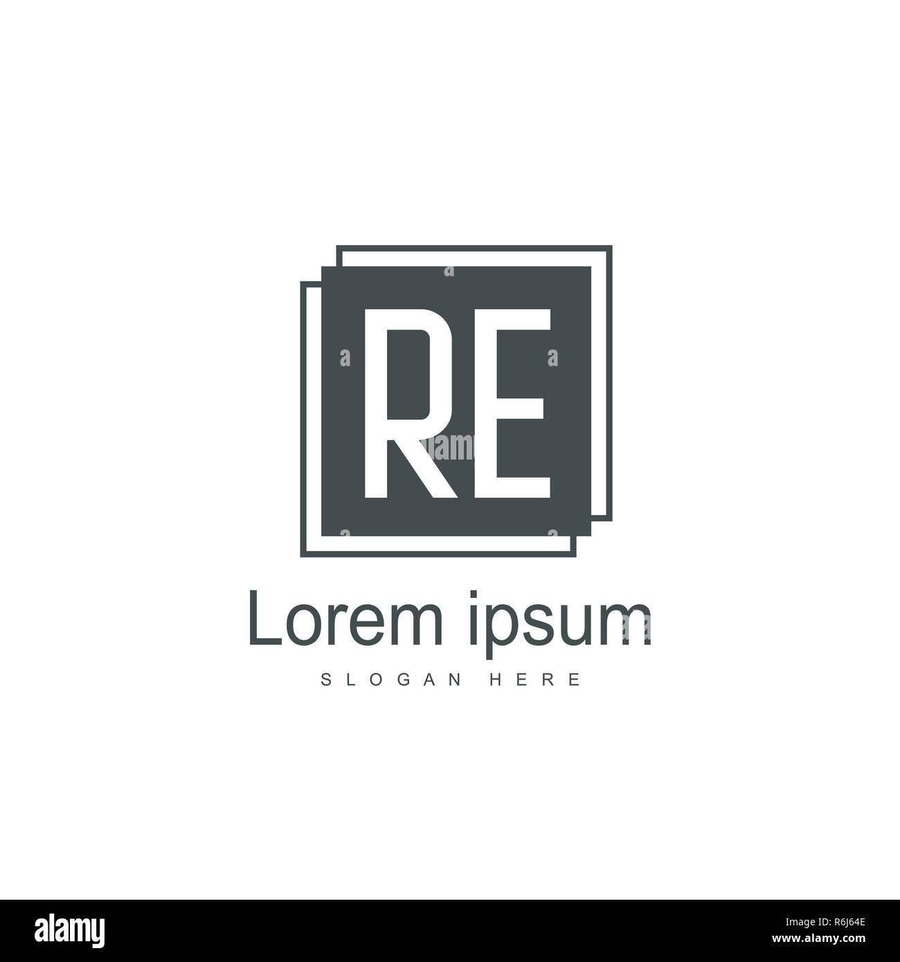 RE Logo template design. Initial letter logo template design Stock ...