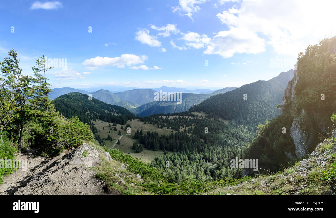 View from the Little Rozsutec hill in the national park Mala Fatra ...