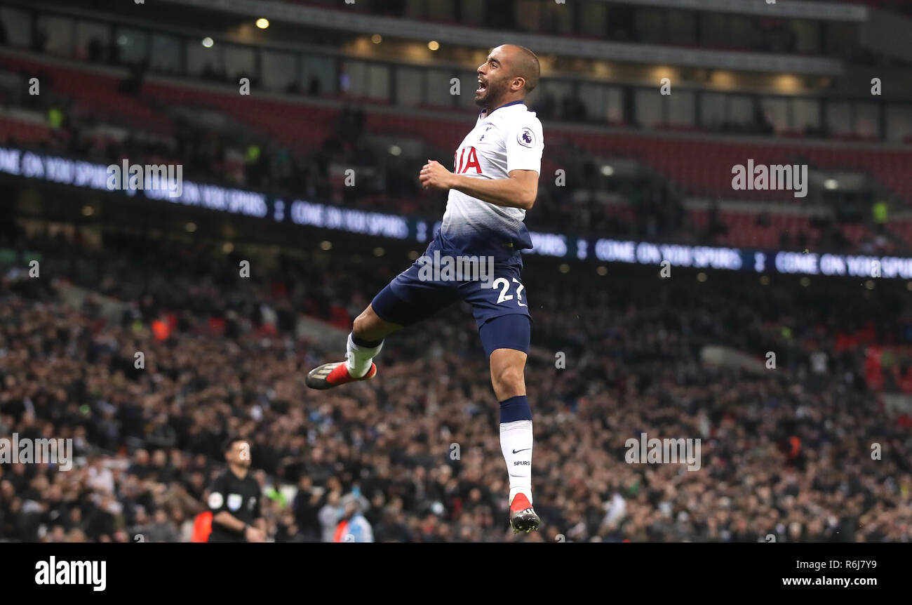 Tottenham Hotspur s Lucas Moura Celebrates Scoring His Side s Second