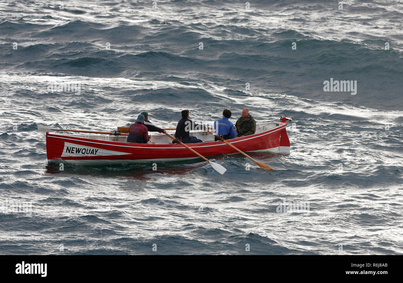 Gig rowing race, Atkinson Trophy, Gannel estuary to Newquay Harbour.UK ...