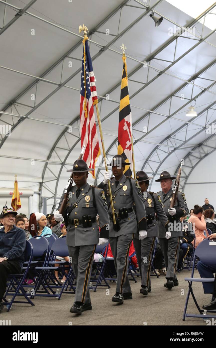 Maryland Transportation Authority Police Color Guard walks down the ...