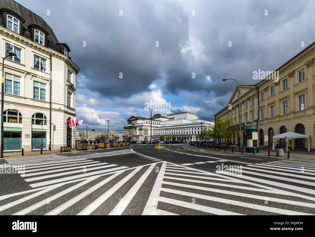 Great Theater and Polish National Opera in Warsaw, Poland Stock Photo ...