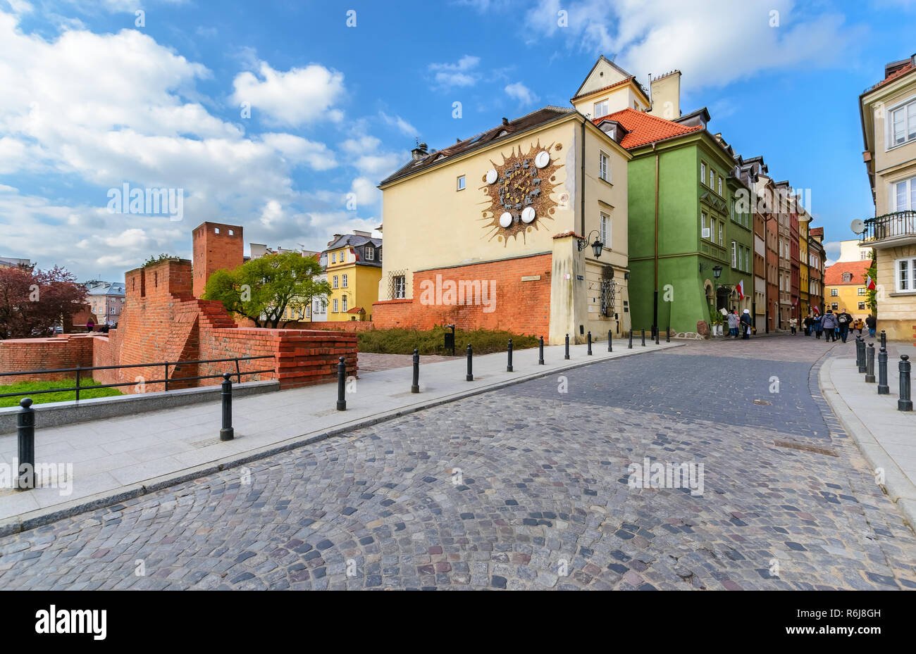 Ancient town clock in the Warsaw street. Poland. Europe Stock Photo - Alamy
