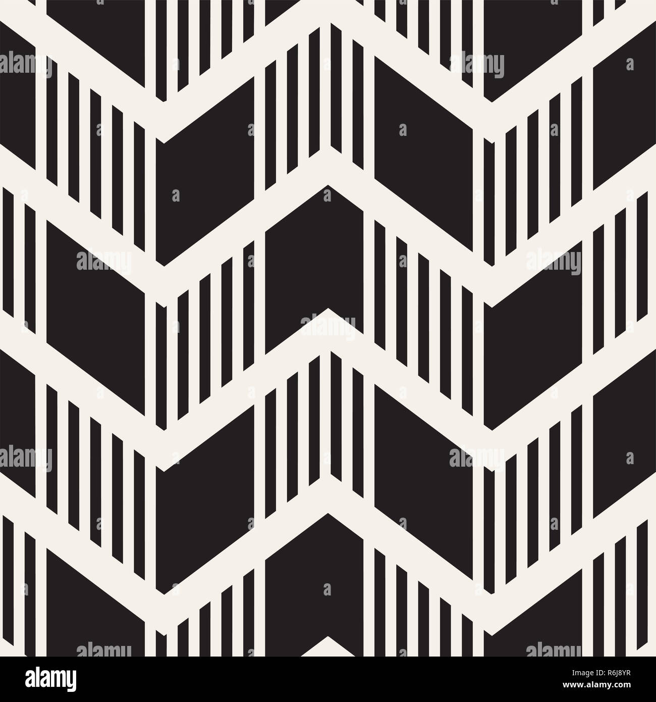 Vector Seamless Zigzag Line Pattern Abstract Stylish Geometric Background Repeating Lattice