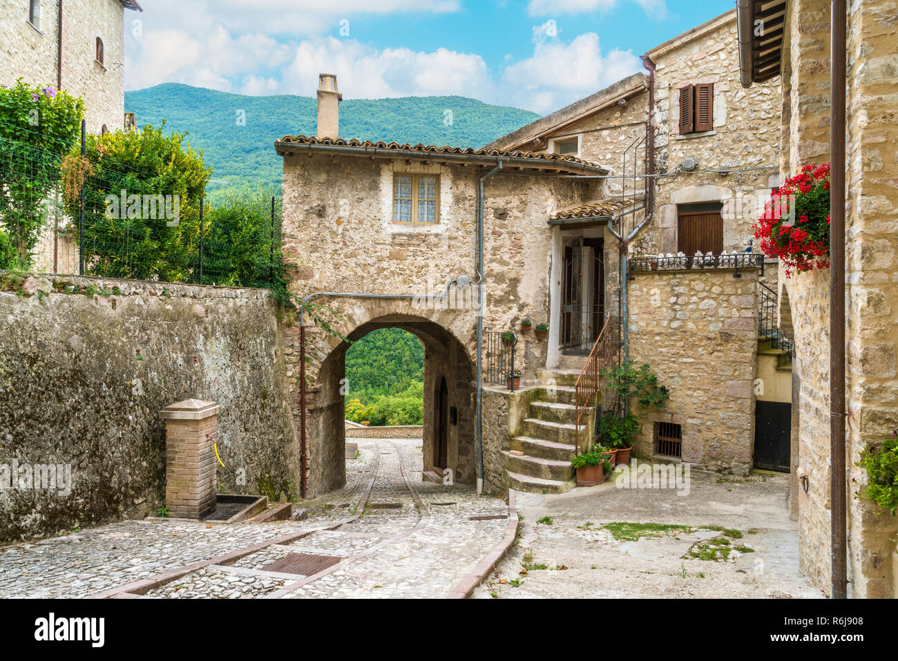 Vallo di Nera, beautiful ancient village in the Province of Perugia, in ...