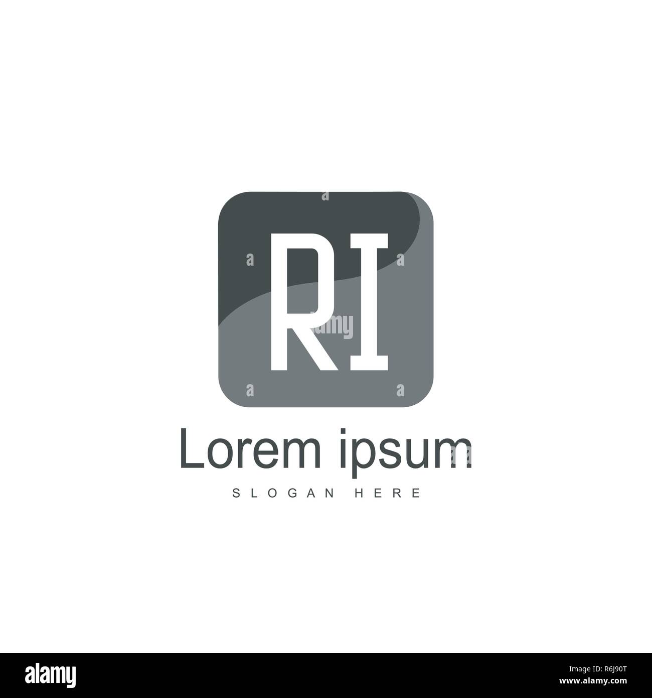RI Logo template design. Initial letter logo template design Stock ...