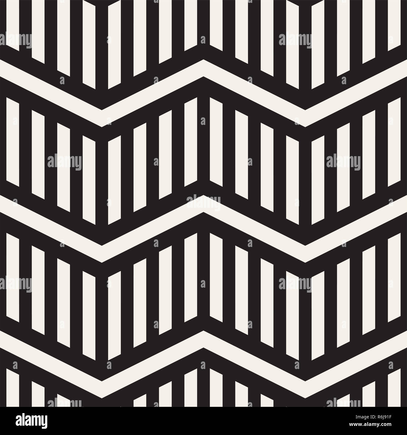 Vector Seamless Zigzag Line Pattern Abstract Stylish Geometric Background Repeating Lattice