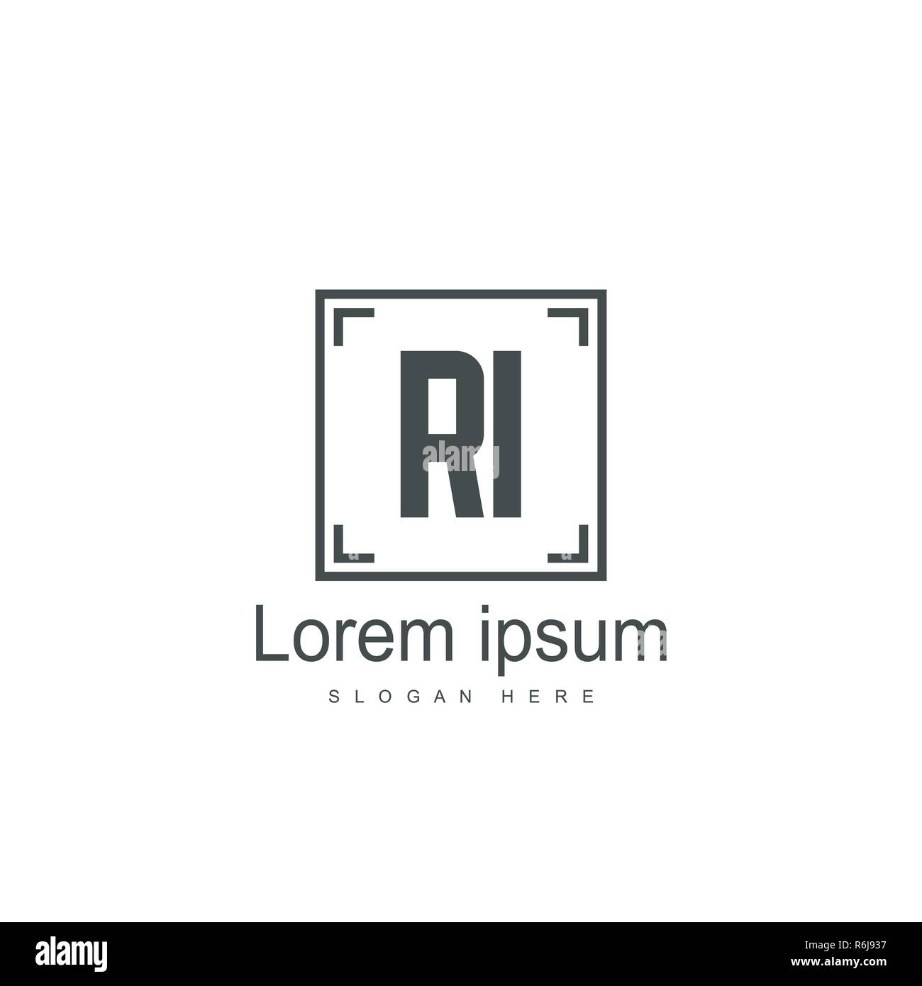 RI Logo template design. Initial letter logo template design Stock ...