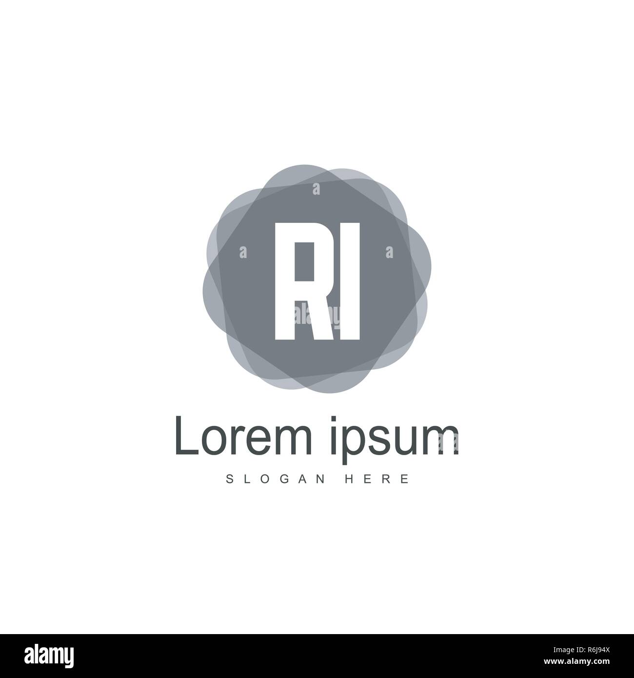 RI Logo template design. Initial letter logo template design Stock ...