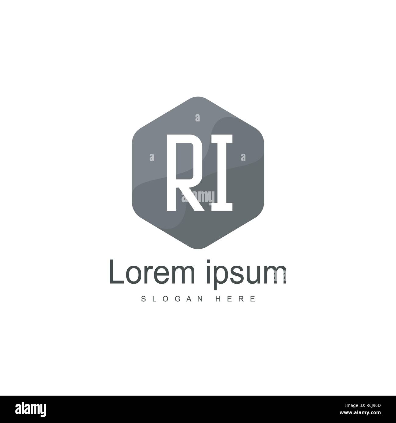 RI Logo template design. Initial letter logo template design Stock ...