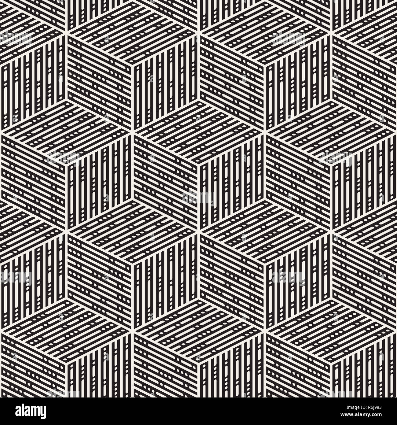 Vector seamless stripes pattern. Modern stylish texture with monochrome ...