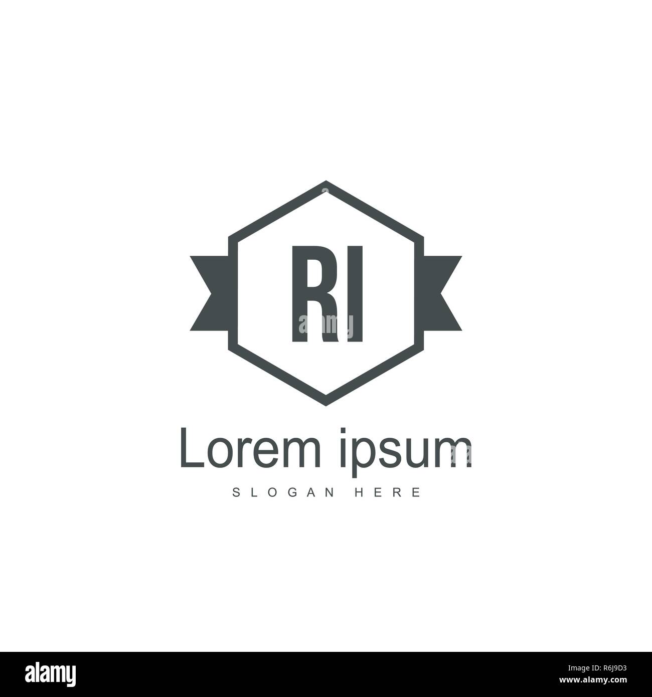 RI Logo template design. Initial letter logo template design Stock ...