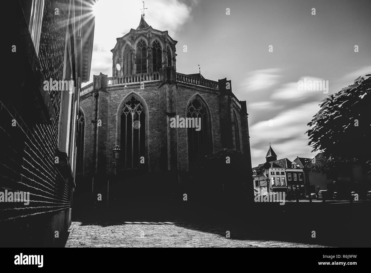 The 'bovenkerk' as a huge rising church. Typical Gothic architecture ...