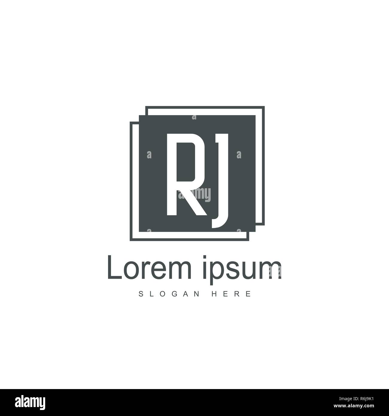 RJ Logo template design. Initial letter logo template design Stock ...