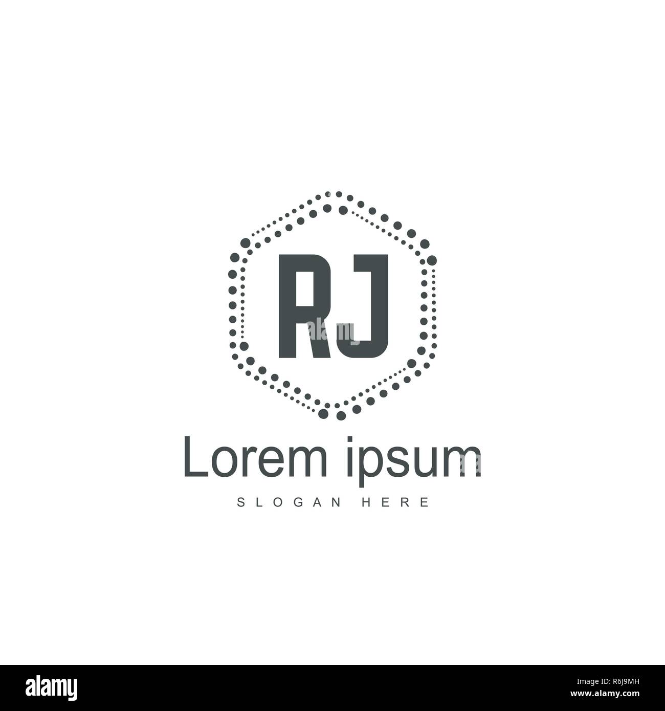 RJ Logo template design. Initial letter logo template design Stock ...