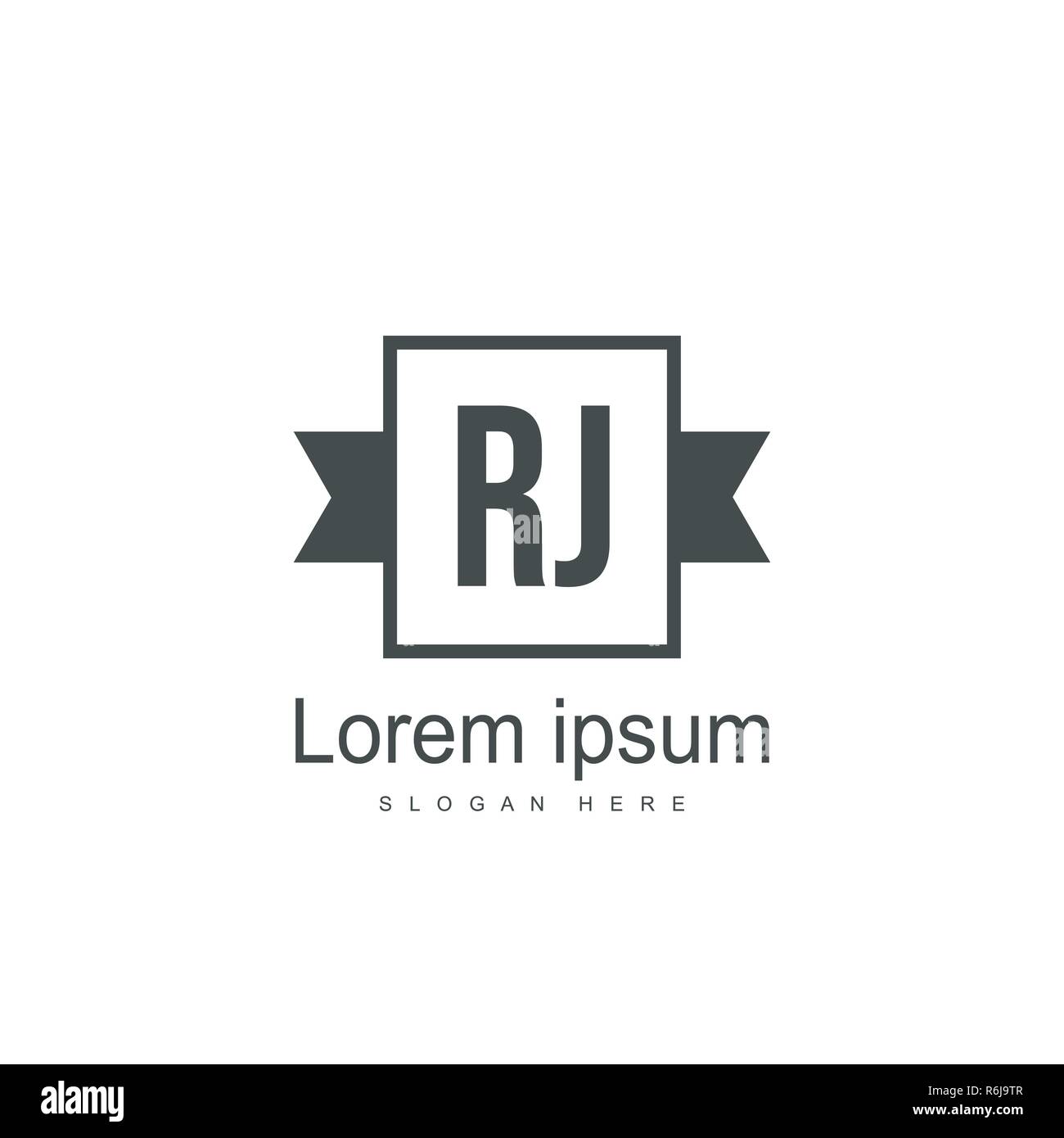 RJ Logo template design. Initial letter logo template design Stock ...