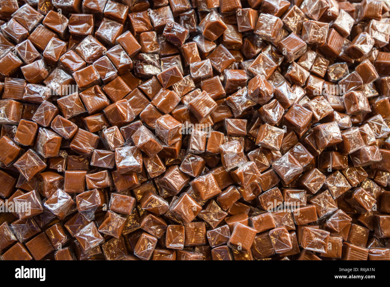 Toffee candy background Stock Photo - Alamy