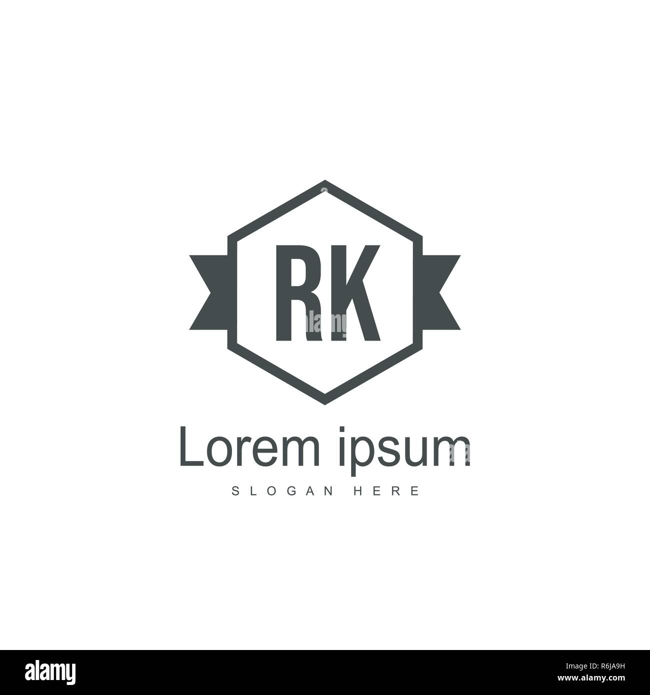 RK Logo template design. Initial letter logo template design Stock ...