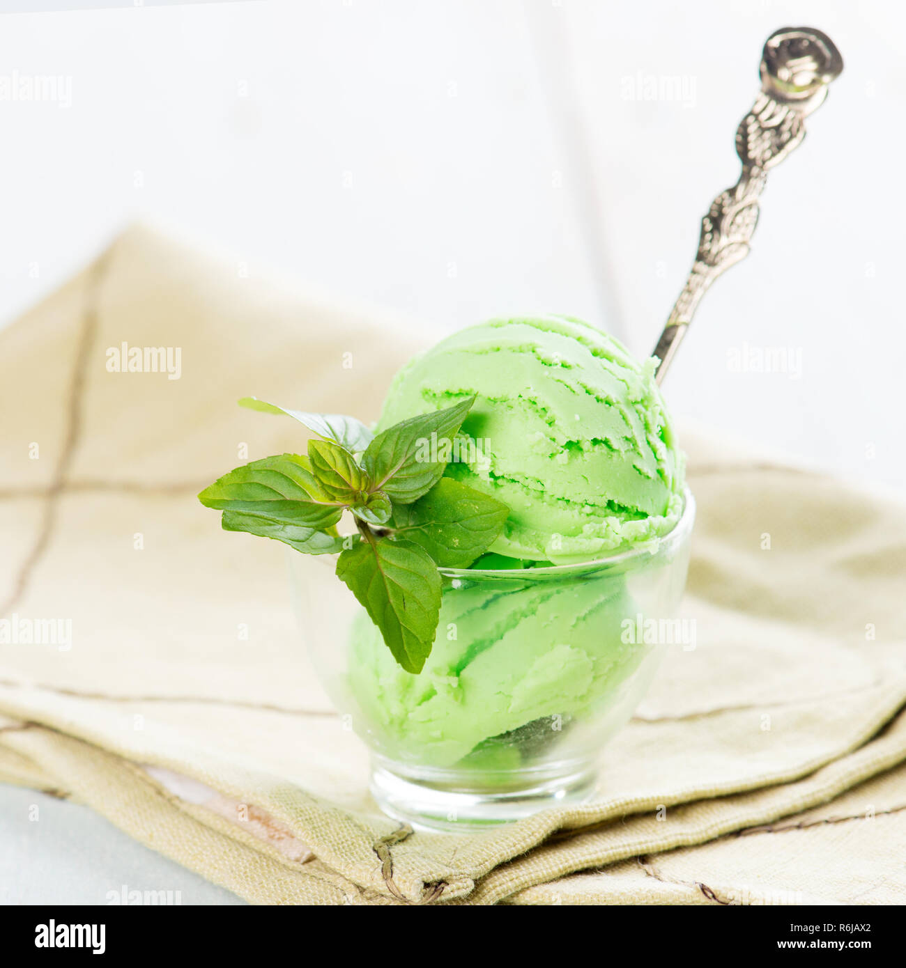 Closeup green ice cream Stock Photo - Alamy