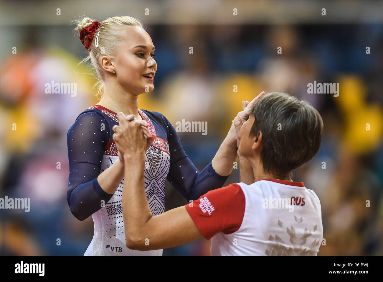 Doha, Qatar. 1st Nov, 2018. ANGELINA MELNIKOVA from Russia celebrates ...