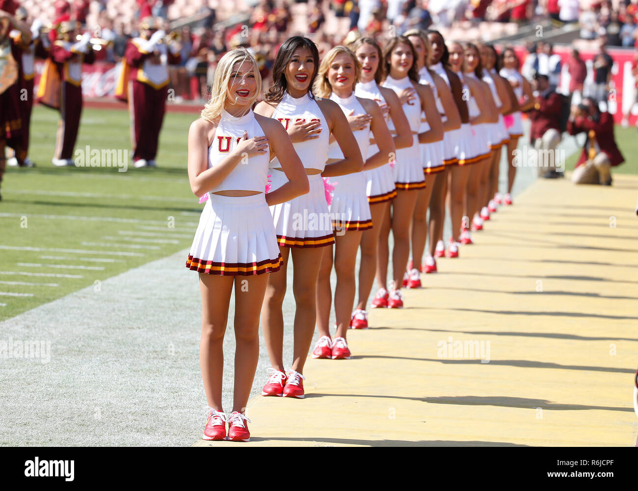 October 27, 2018 USC Trojans cheerleaders in action during the football ...