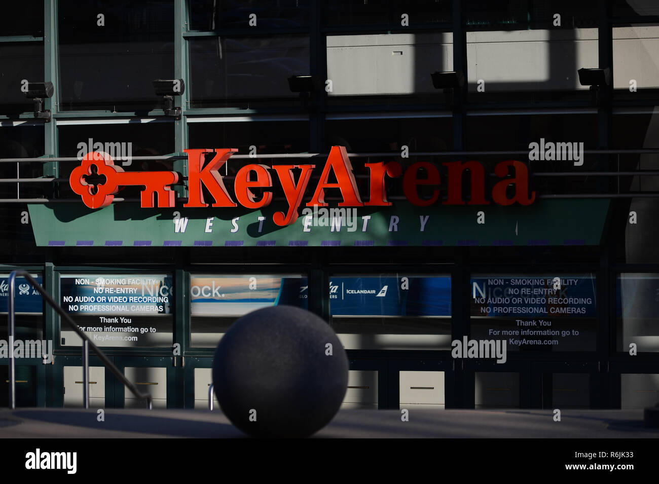 Seattle, Washington, USA. 5th Dec, 2018. Signage on the current Key ...