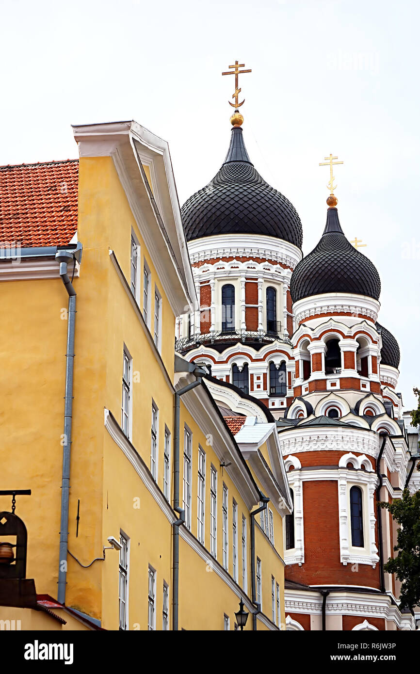 The Alexander Nevsky Cathedral in the Tallinn Old Town, Estonia. It was ...