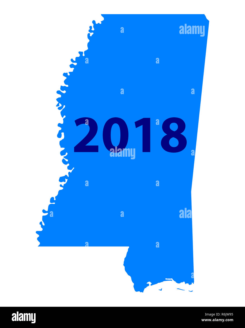 Mississippi map illustration Cut Out Stock Images & Pictures - Alamy