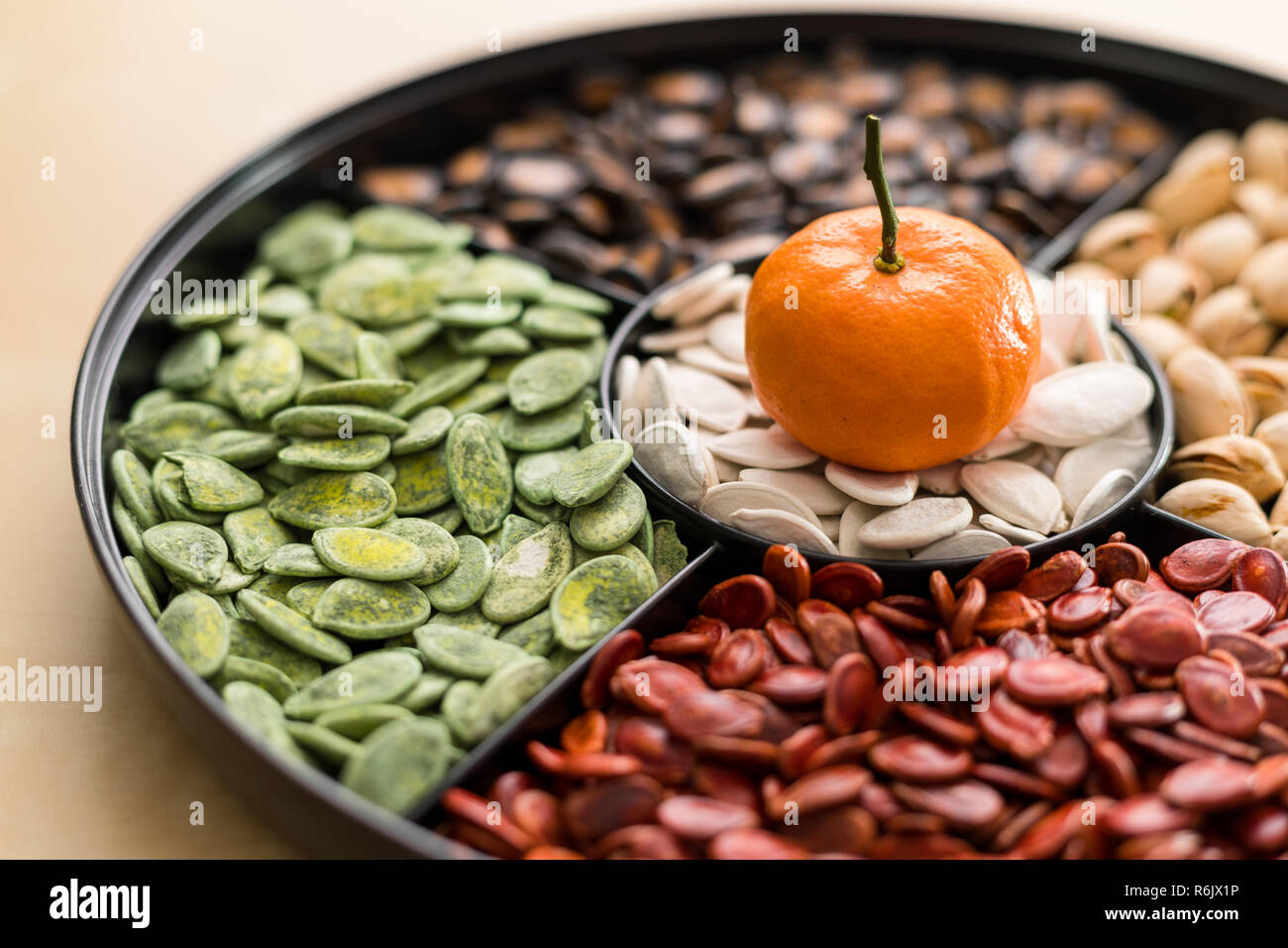 Traditional snack tray for lunar new year Stock Photo - Alamy