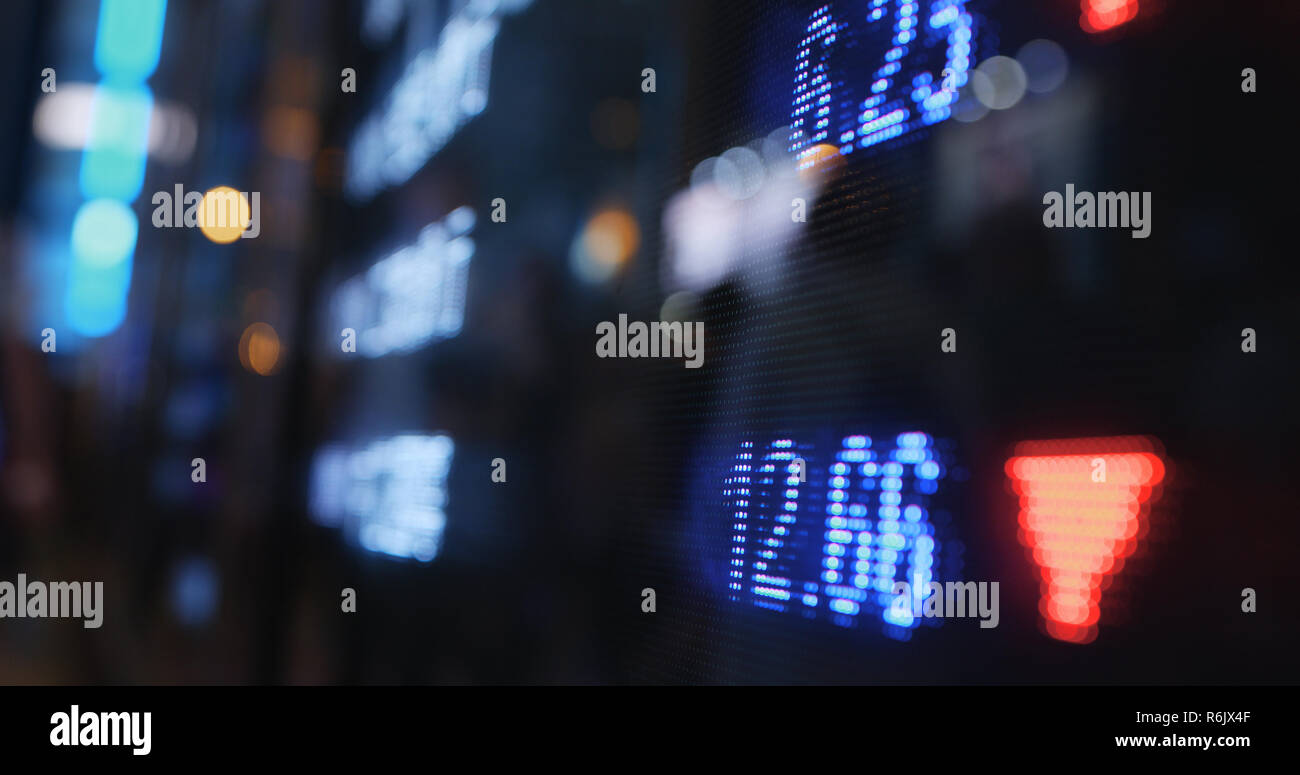 Stock market display board Stock Photo - Alamy