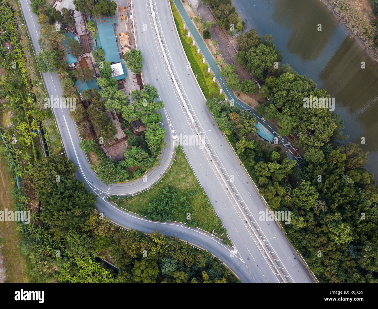 Top view of traffic road Stock Photo - Alamy