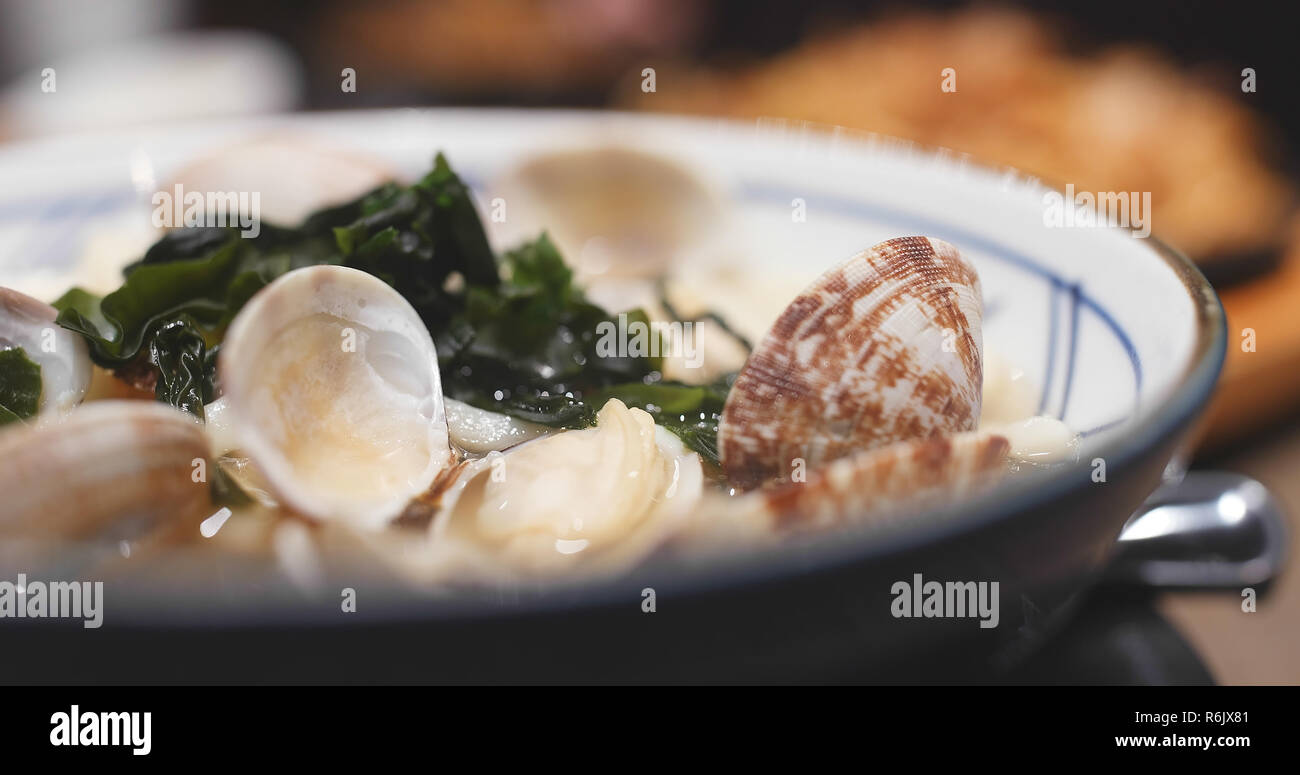 Clam soup udon in Japanese restaurant Stock Photo - Alamy